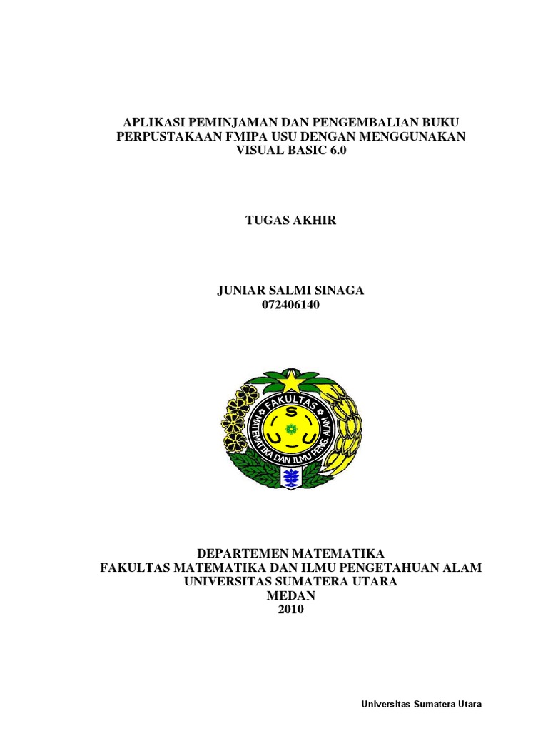 123dok Aplikasi Peminjaman Dan Pengembalian Buku Perpustakaan Fmipa Usu Dengan Menggunakan ...