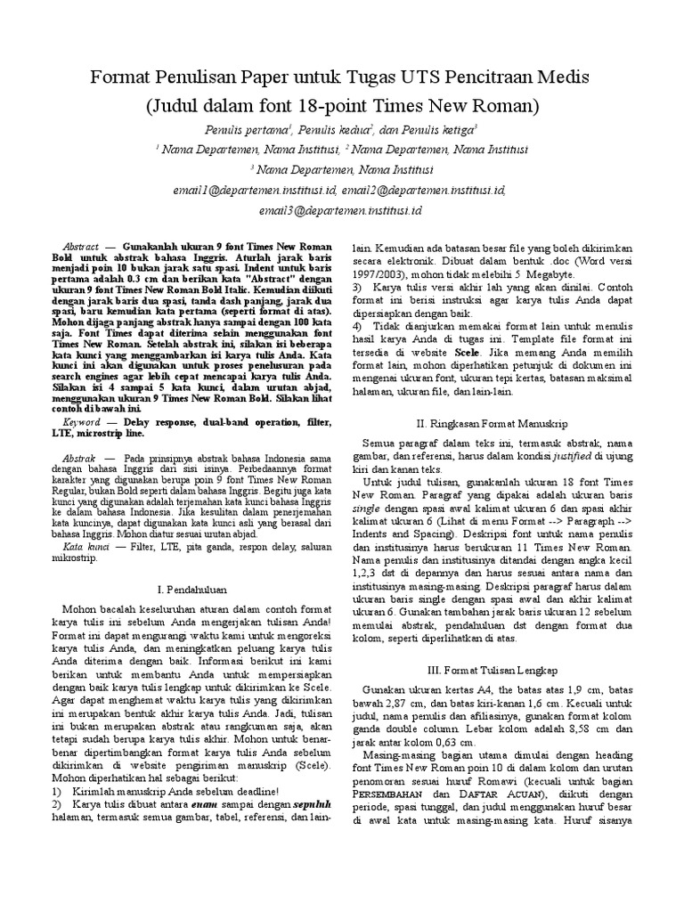 Template Penulisan Makalah Tugas UTS | PDF