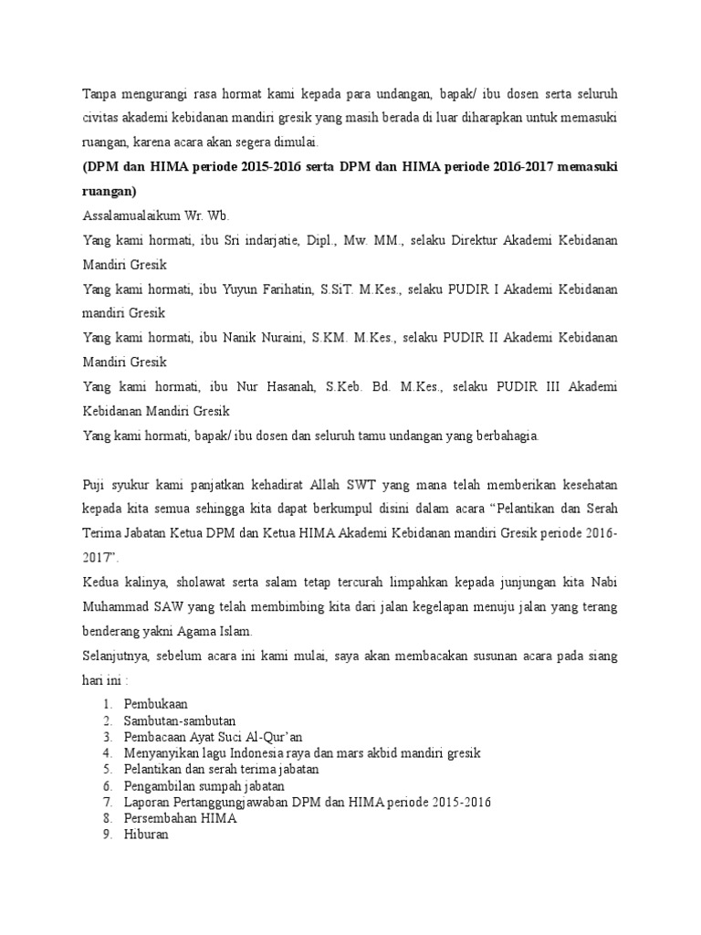 Tanpa Mengurangi Rasa Hormat Kami Kepada para Undangan | PDF