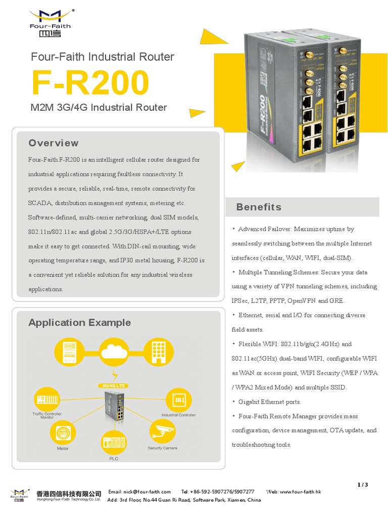 F-r200 Industrial Router Technical Specification v1.0.0 | PDF | Wi Fi ...