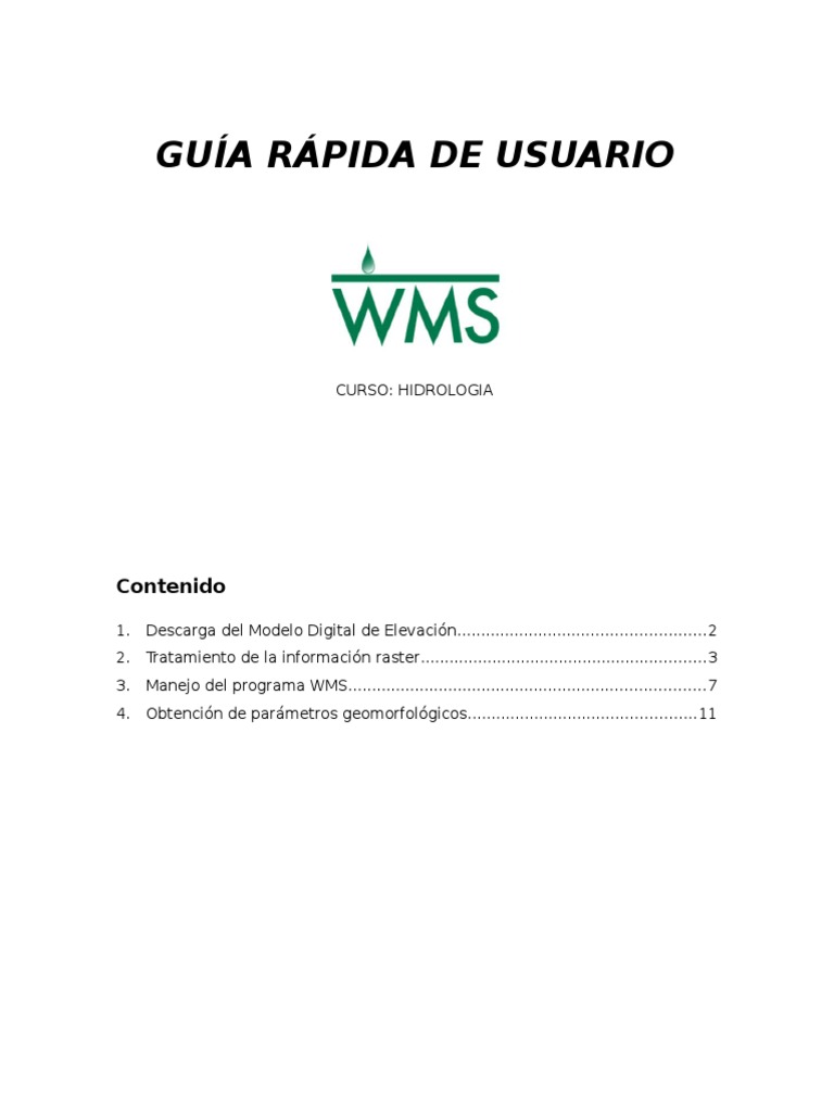 Guía Rápida del Programa WMS | PDF | Sistema de información geográfica ...