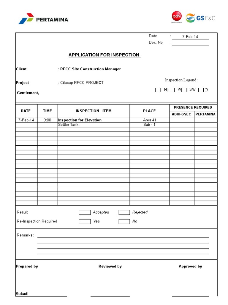 Application For Inspection: Date: 7-Feb-14 Doc. No | PDF | Law
