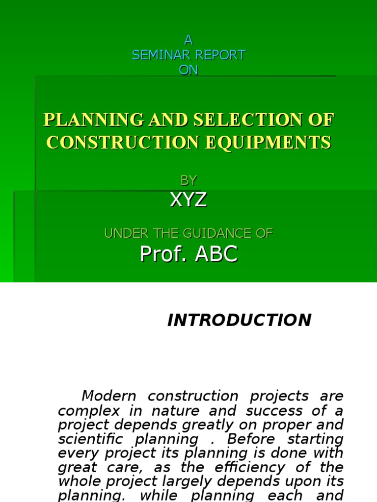 Construction Equipment Planning Guide | PDF | Drilling | Concrete