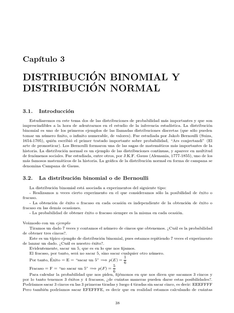 Distribuciones Binomial y Normal | PDF | Distribución de probabilidad | Probabilidad