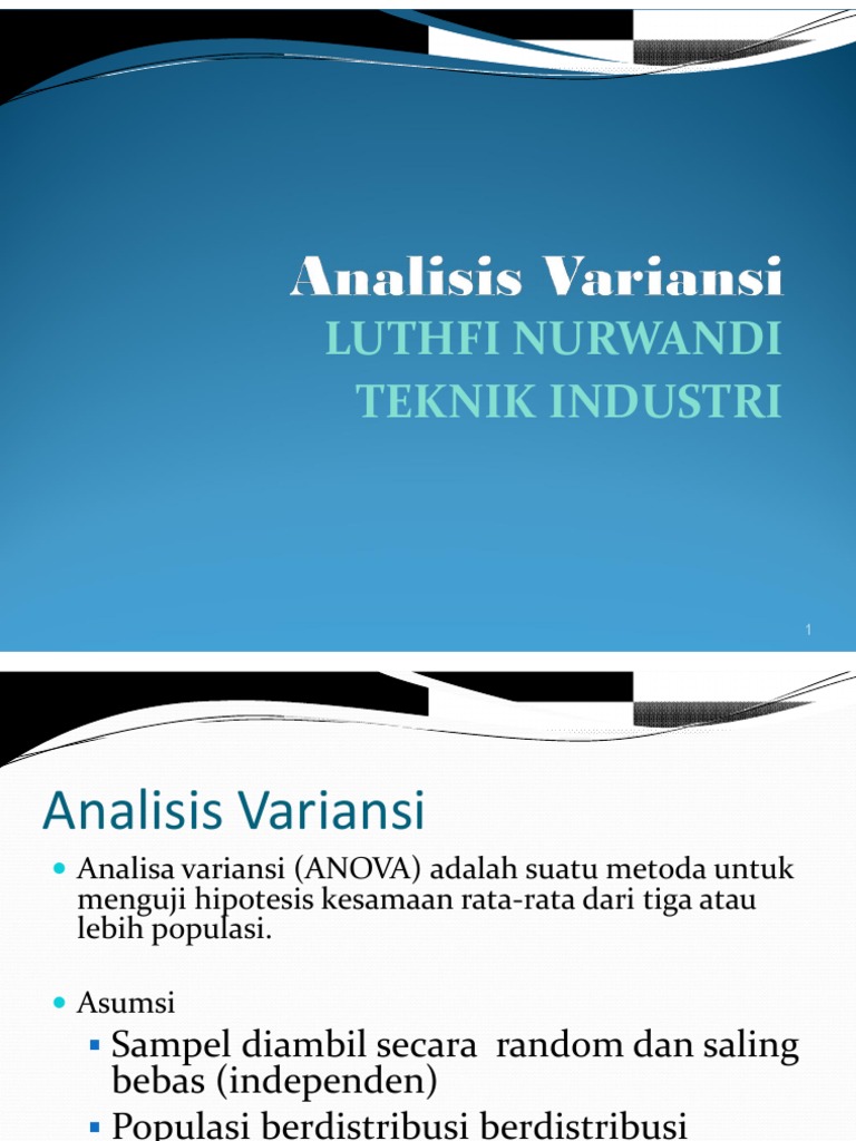 Analisis Variansi dalam Statistik | PDF | Metode & Bahan Ajar