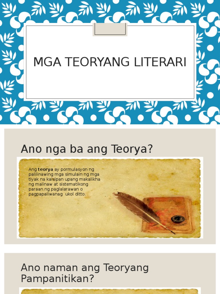Mga Teoryang Literari | PDF