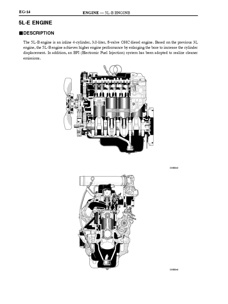 5L-E Engine: Description | PDF