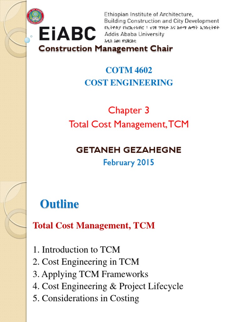 Total Cost Management, TCM | PDF | Project Management | Leadership