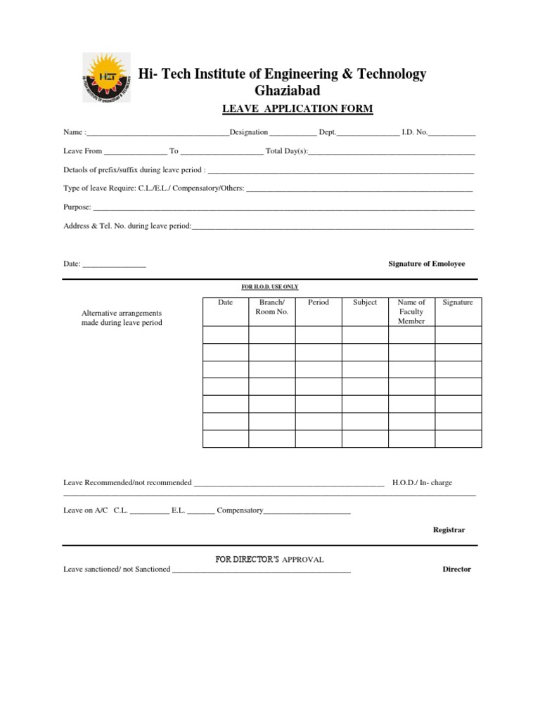 Leave Application PDF | PDF