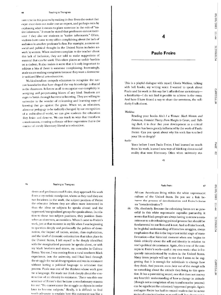 Bell Hooks-Teaching To Transgress | PDF