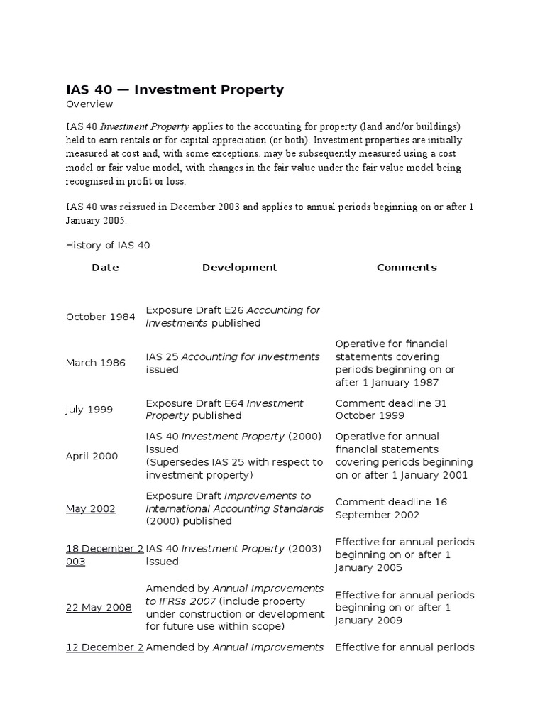 IAS 40 | International Financial Reporting Standards | Fair Value