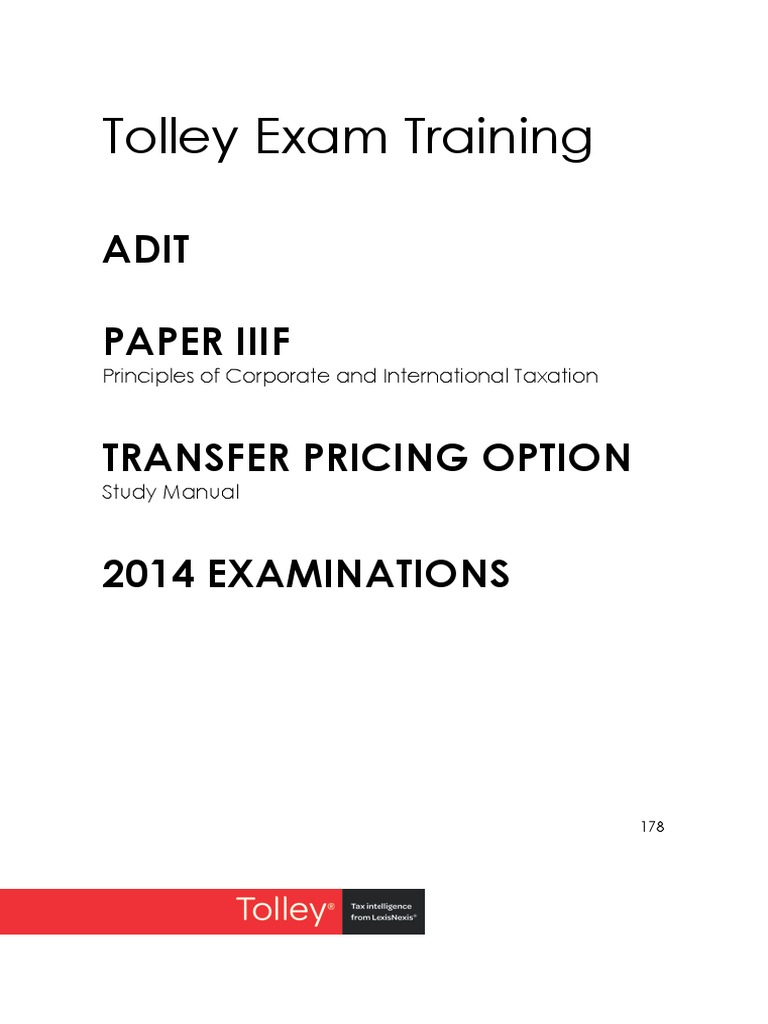 178 00 ADIT Paper IIIF Transfer Pricing Manual Combined | PDF ...