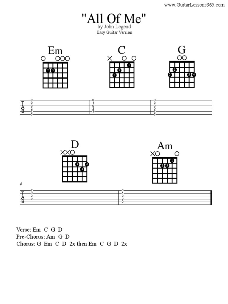 All of Me Chord Charts | PDF