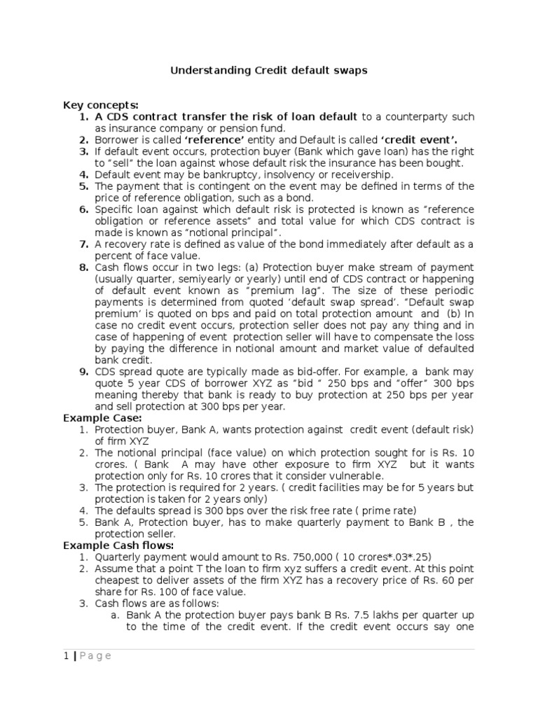 11- CDS Cash Flows | Credit (Finance) | Credit Default Swap