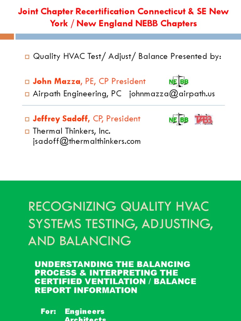 Tab Nebb PPT by Aipath 2010 PDF | PDF | Hvac | Duct (Flow)