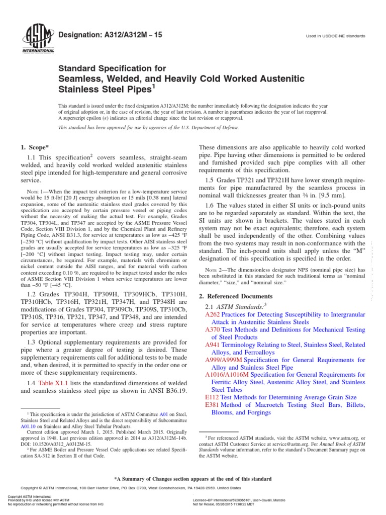 Astm A312 PDF | PDF