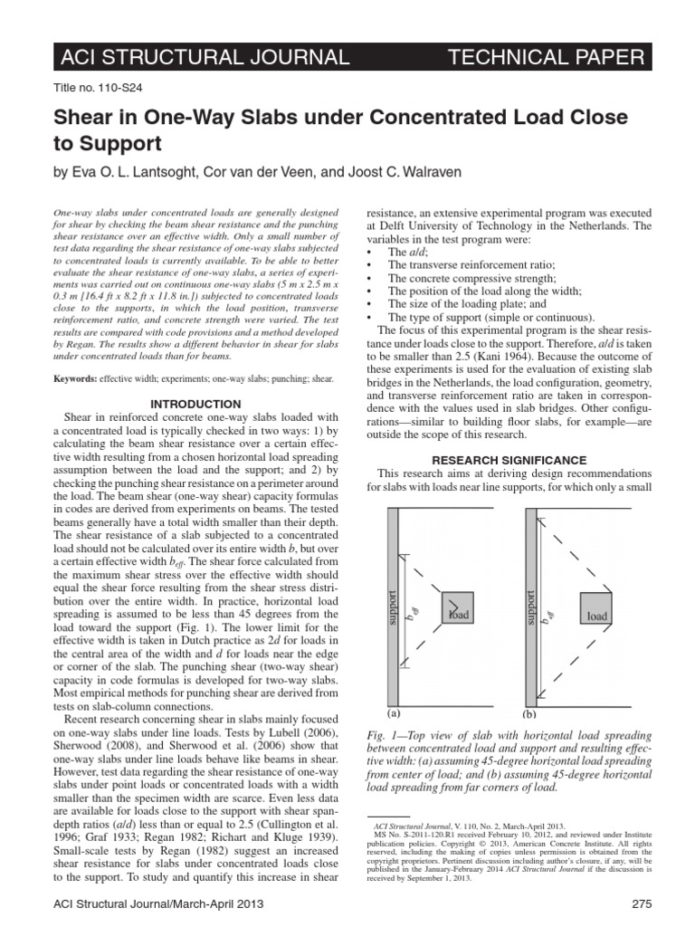 Shear_in_One-Way_Slabs_under_Concentrate.pdf | Strength Of Materials ...