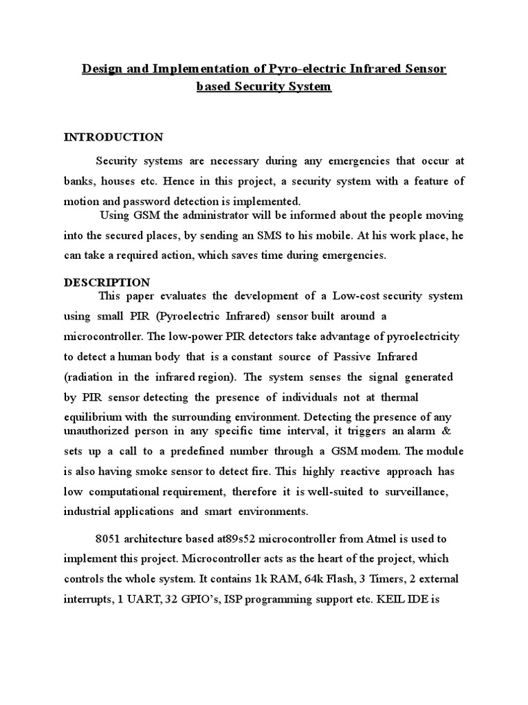 Design and Implementation of Pyroelectric Infrared Sensor Based ...