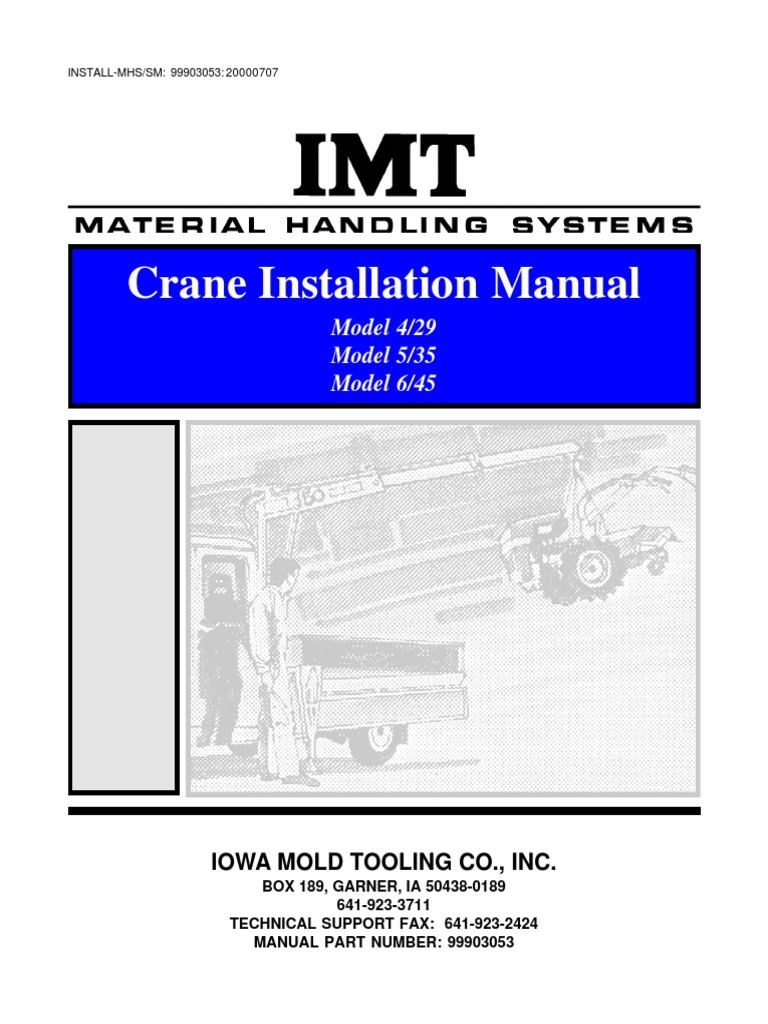 Crane Installation Manual: Model 4/29 Model 5/35 Model 6/45 | PDF ...
