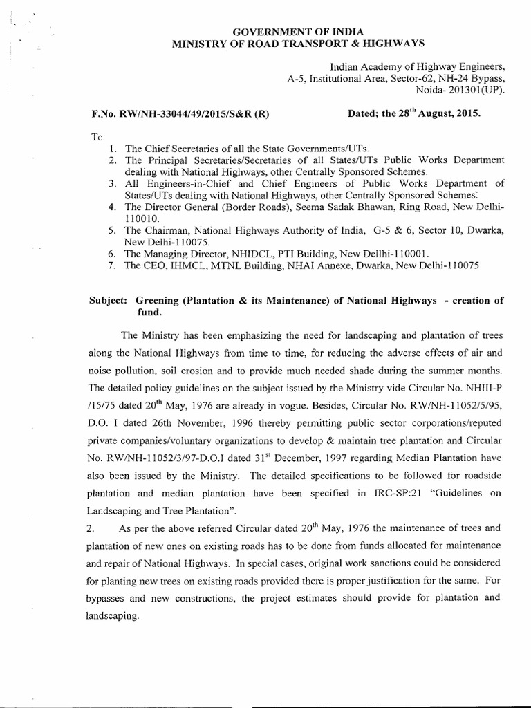 MORTH Circular | PDF | Rupee | Government
