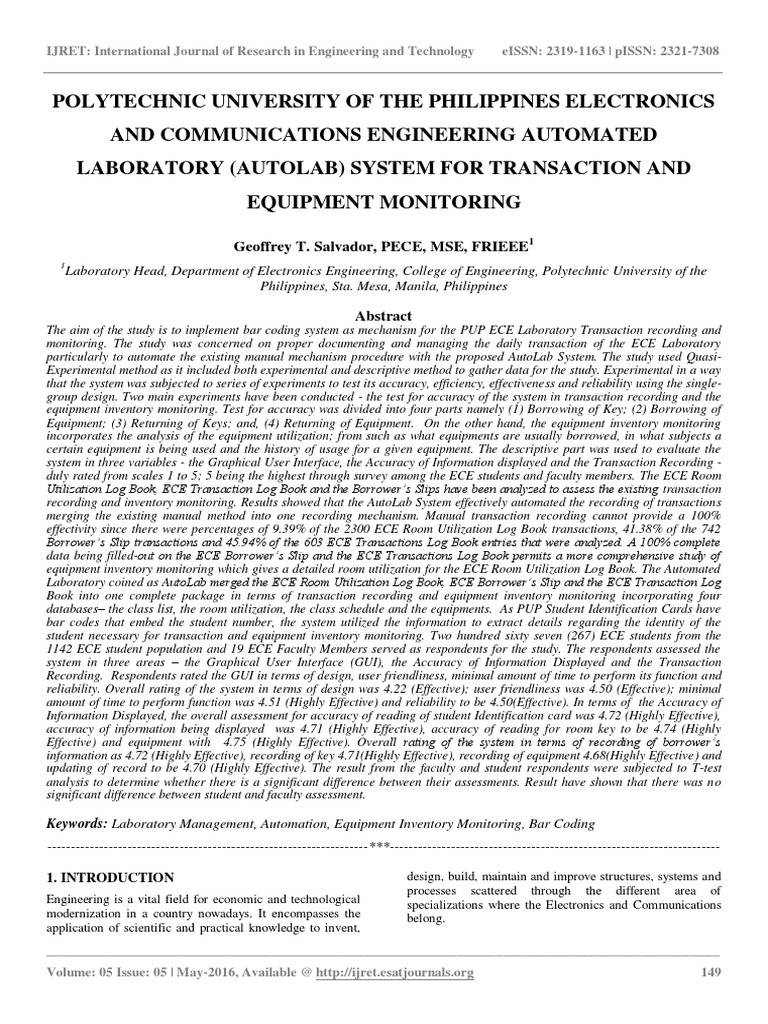 Polytechnic University of The Philippines Electronics and ...