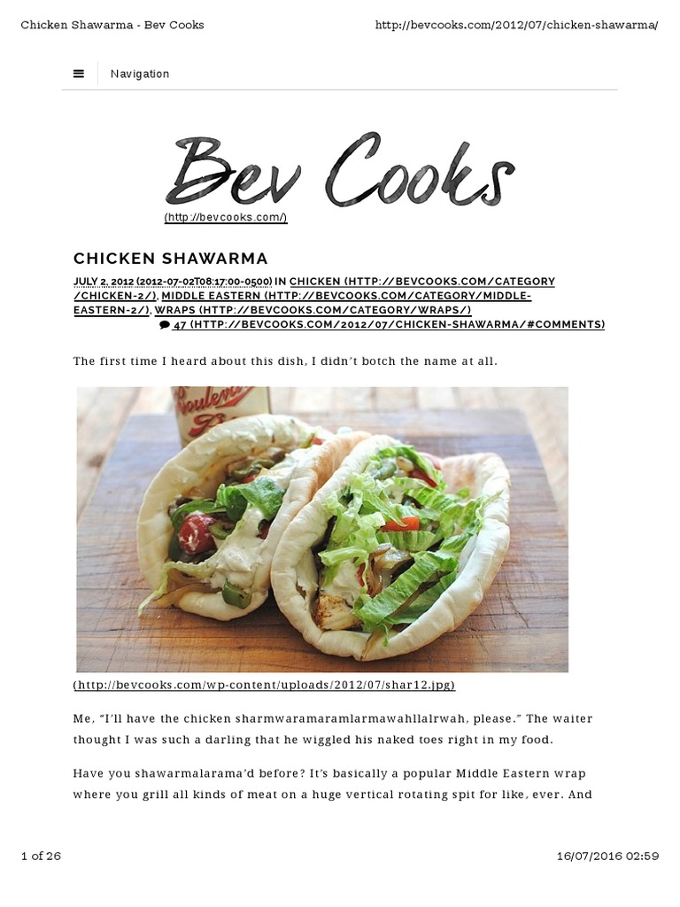 Shawarma Chicken | Download Free PDF | African Cuisine | Mediterranean ...