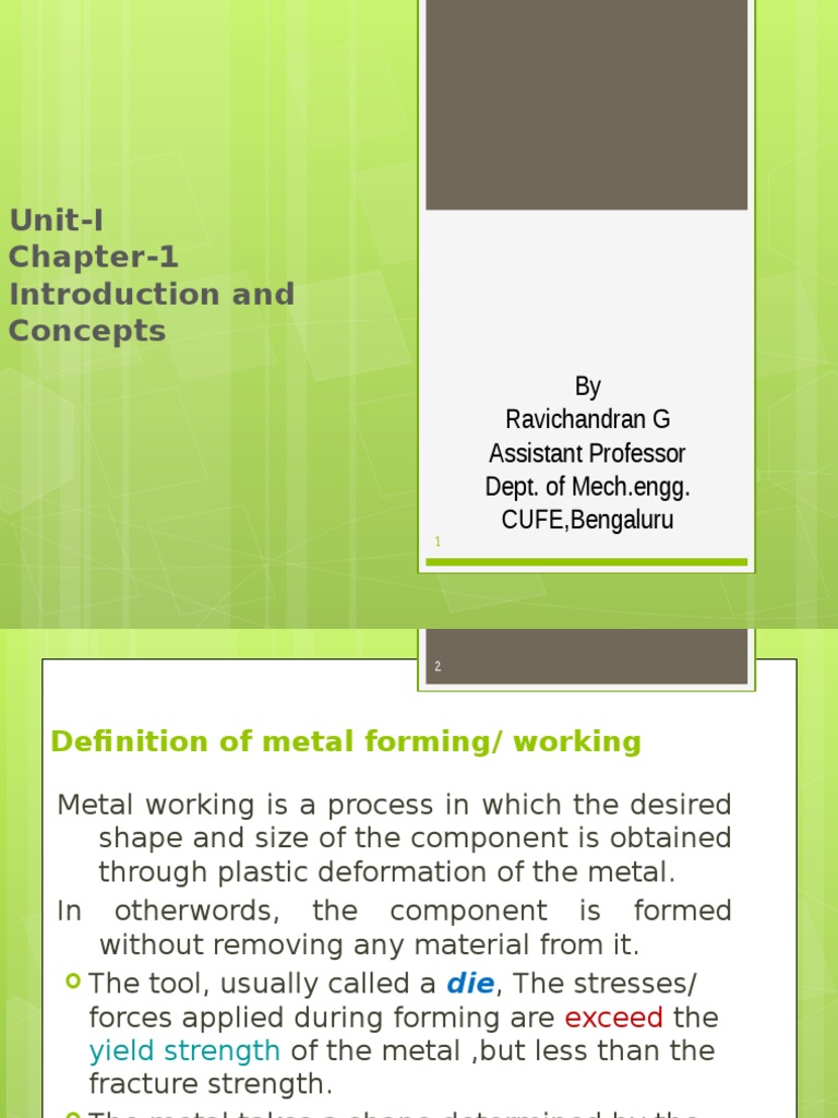 Unit-I Chapter-1 Introduction and Concepts: by Ravichandran G Assistant Professor Dept. of Mech ...