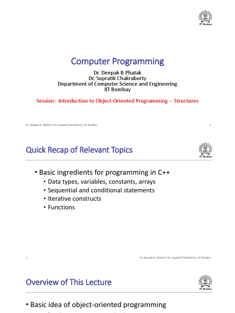 C++ Object-Oriented Programming Basics | PDF | Array Data Type | Object ...