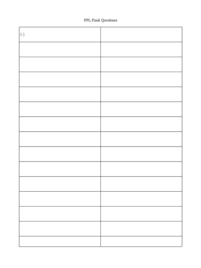 PPL Questions | PDF