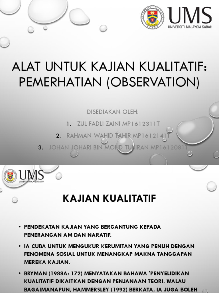 Pemerhatian - Kualitatif | PDF