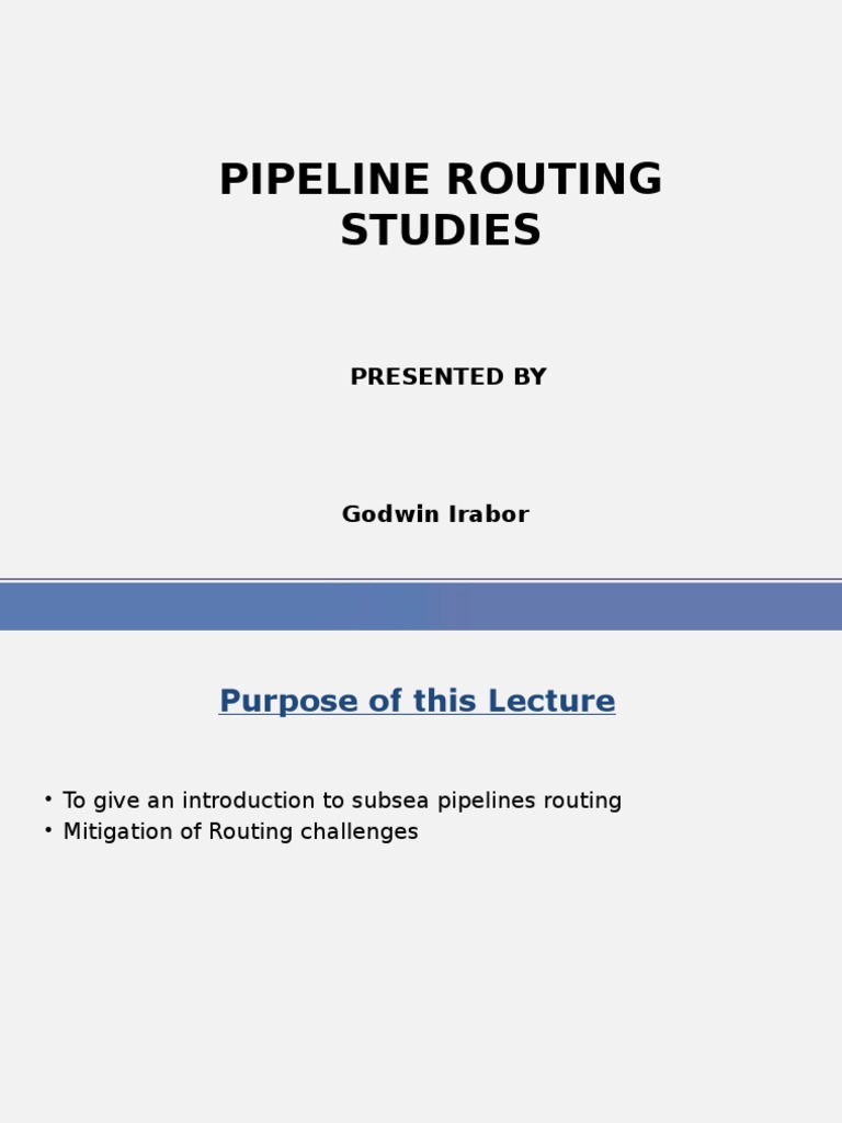 Pipeline Routing Studies | PDF