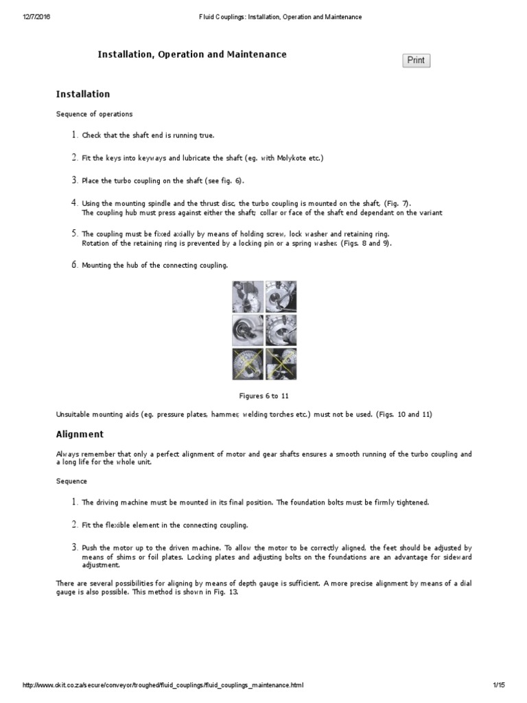 Fluid Coupling Installation & Maintenance Guide | PDF | Screw ...