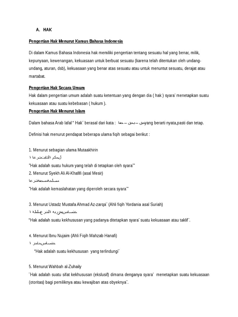 Hak, Kewajiban, Dan Tanggung Jawab | PDF
