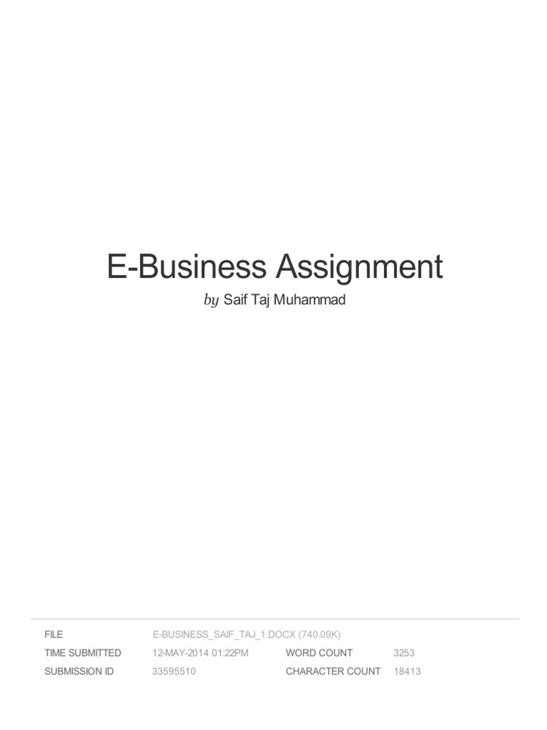 E-Business Assignment: by Saif Taj Muhammad | PDF | Computers
