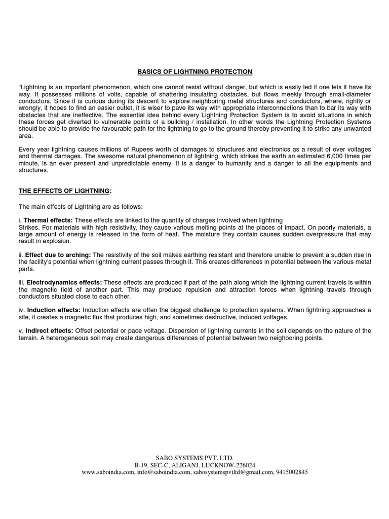 Advance Ese Lightning Protection System For 130m Radius | PDF ...
