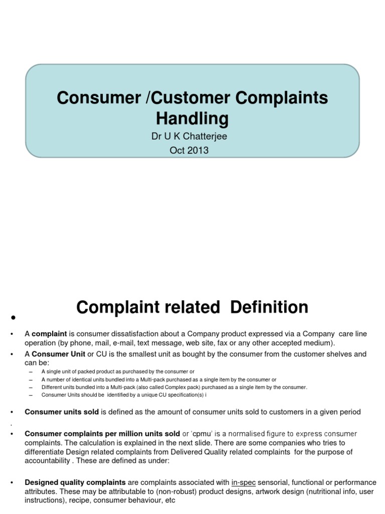 Consumer Customer Complain Handling | PDF | Brand | Quality Assurance