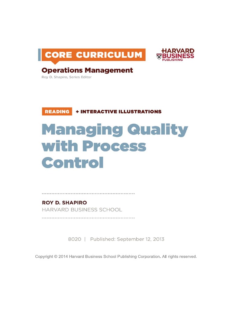 Managing Quality With Process Control | PDF
