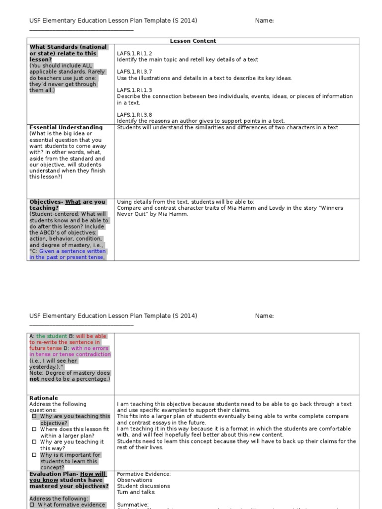 Winners Never Quit Lesson Plan | Download Free PDF | Differentiated ...