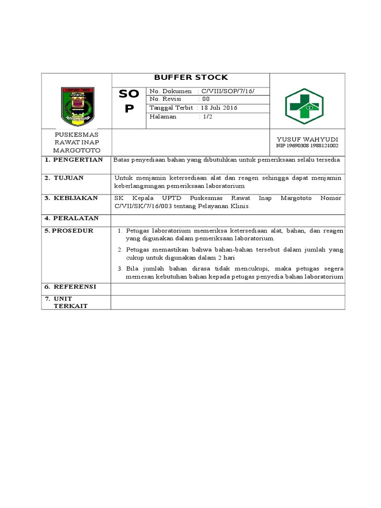 8.1.5.2.sop Buffer Stock | PDF