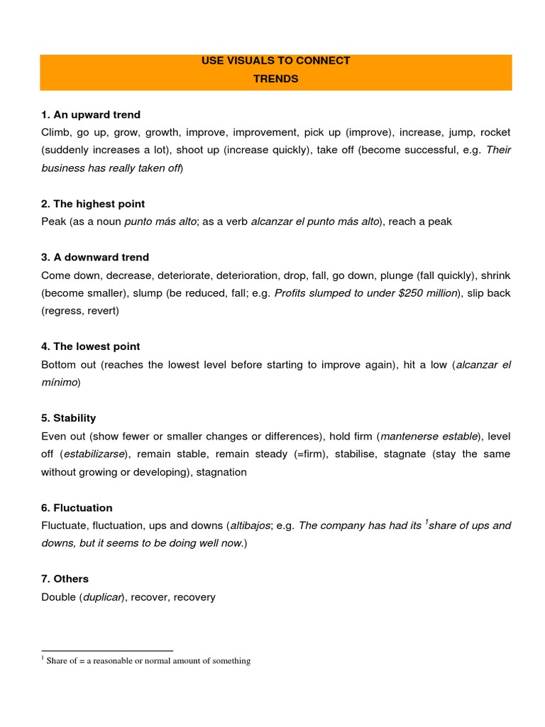 Vocabulary for Describing Trends | PDF | Business