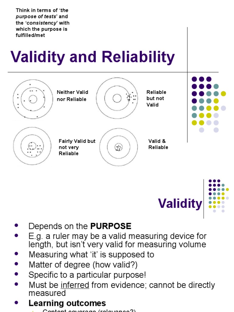 Validity And Reliability Pdf Validity Statistics Educational