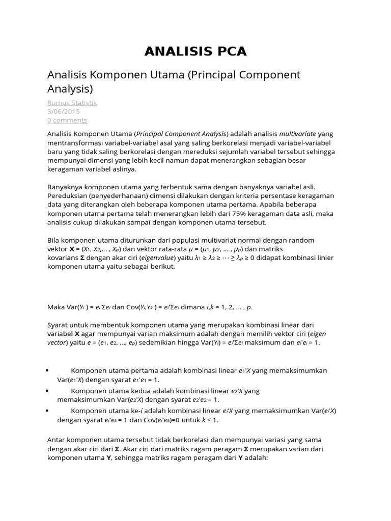 Analisis Pca | PDF
