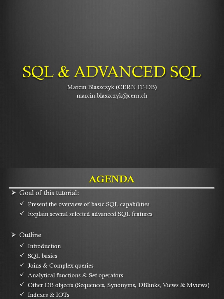 SQLandAdvancedSQL by Examples | Download Free PDF | Database Index ...