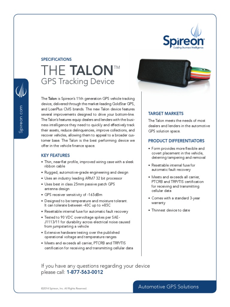 Gps Hardware Tracking Device Specifications PDF | Download Free PDF ...