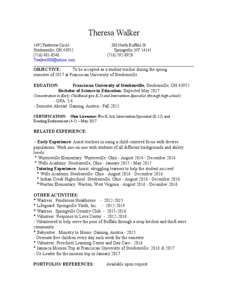 Resume Theresa Walker | PDF