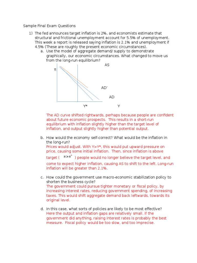 Final Exam Short Answer Questions - Answers | PDF | Long Run And Short ...