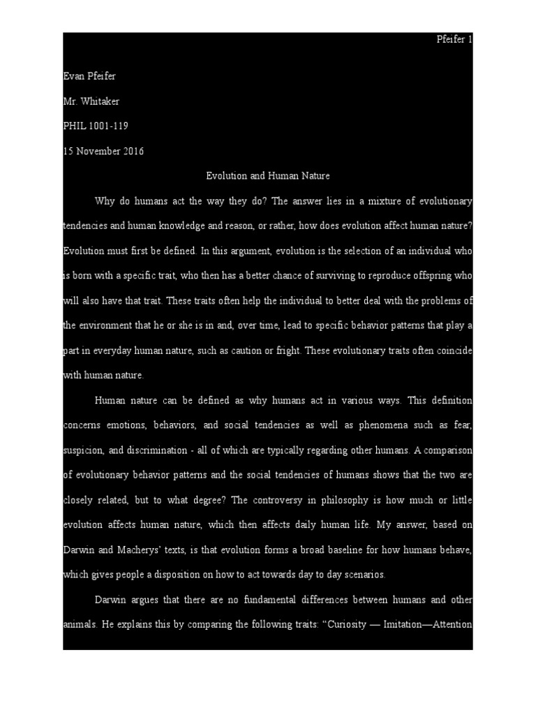 Critical Paper On Evolution | PDF | Evolution | Human