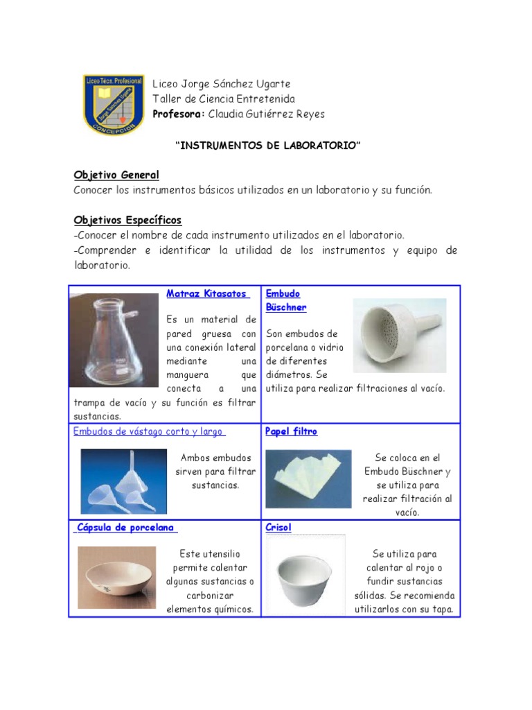 Instrumentos Esenciales de Laboratorio | PDF | Herramientas | Volumen