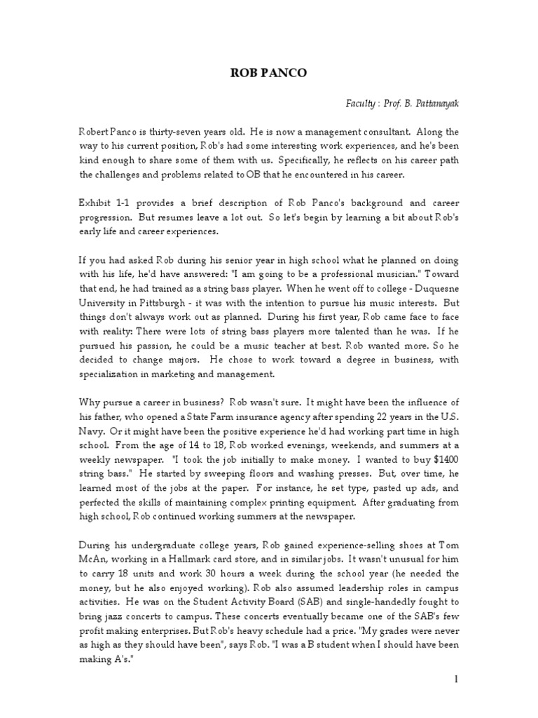 BW Session 1 Rob Panco | PDF | Career & Growth