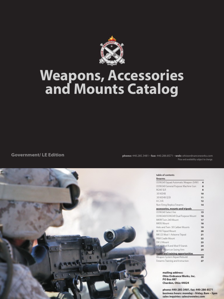Weapons Accessories and Mounts Catalog 1 | PDF | Machine Gun | Rifle